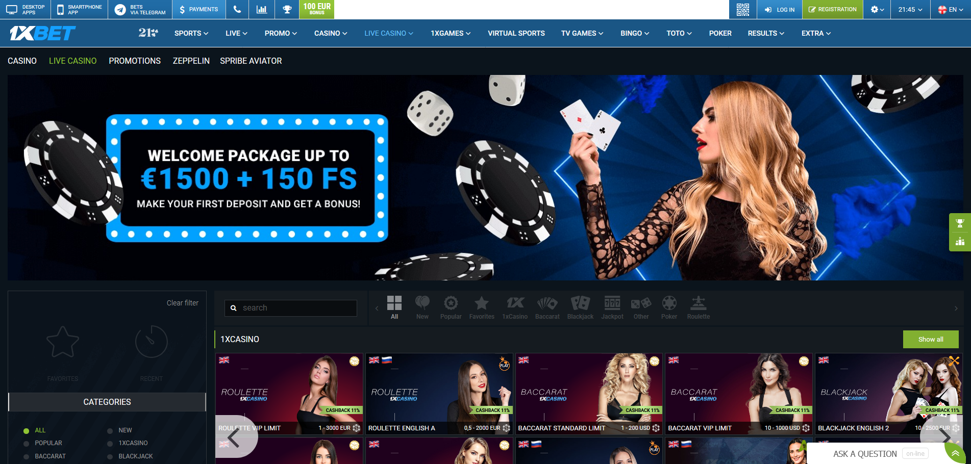 1xbet Casino Live 1xbet Casino Bonus Blackjack Roulette 1xbet